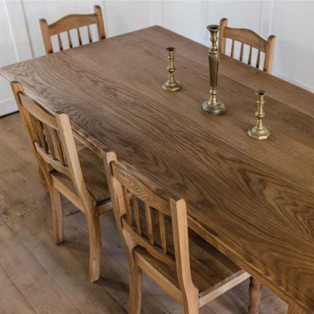 Oak Farmhouse Dining Table - Rustic Kitchen Handmade Made in The UK by ...