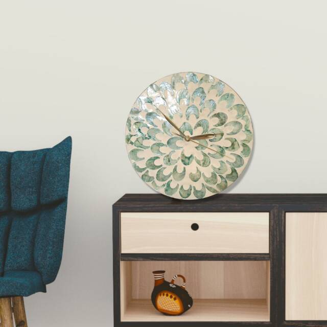 Seashell Mosaic Wall Clock - Modern Rustic Cottagecore Design ...