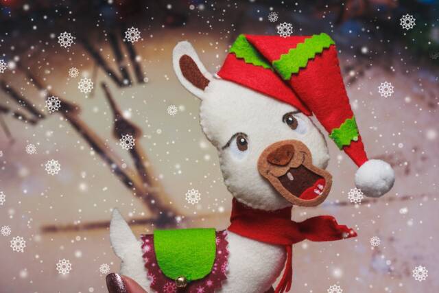 Llama Ornament Felt Animals Christmas Ornaments Stuffed Alpaca Tree ...