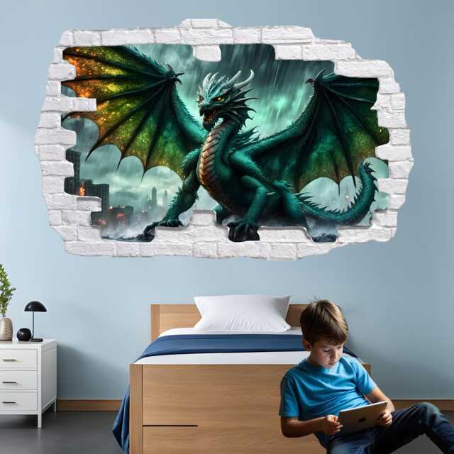 Fantasy Dragon Wall Mural, Decal - Large Stickers - Self-Adhesive ...