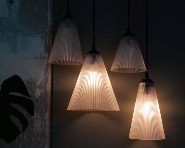 Eco-Friendly Minimal Cone Pendant Lampshade - 3D Printed Recycled Petg ...