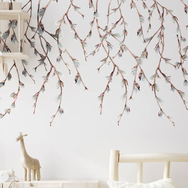 Willow Branch Wall Sticker Border - Easy To Apply Peel & Stick ...