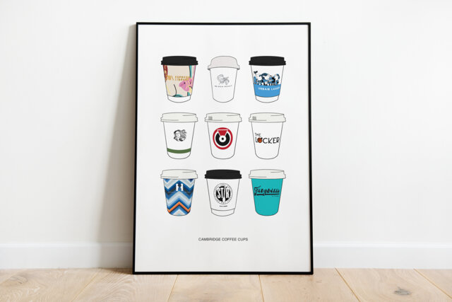 Cambridge Coffee Cups - Print Illustration Poster by Etsy | ufurnish.com