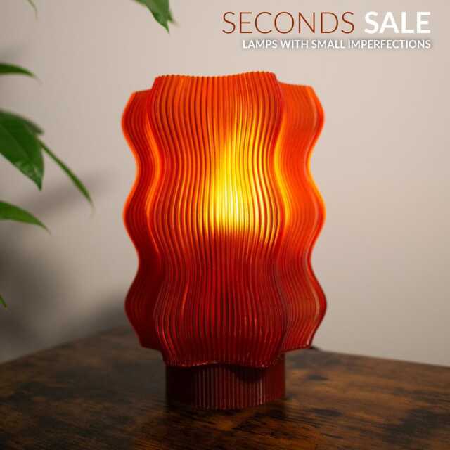 Reef - Amber Table Lamp, Retro Minimal Design, Housewarming Decor Gift ...