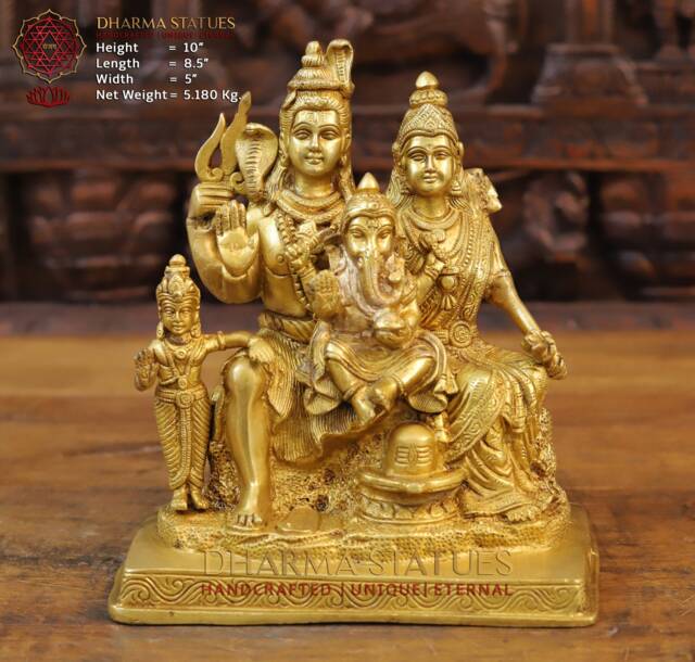 Brass Sanyukta Shiva Parivar With Maa Parvati Shri Ganesha & Kartikeya ...