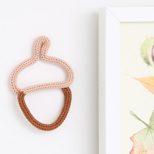 Knitted Wire Acorn, Woodland Nursery Decor, Kids Room Children's Wall ...