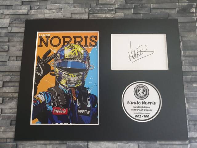Lando Norris Limited Edition Signed Autograph Display - Mounted, 8x6 by ...