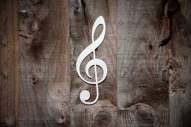 Stainless Steel Treble Clef Metal Wall Art, Musical Home & Garden Art ...
