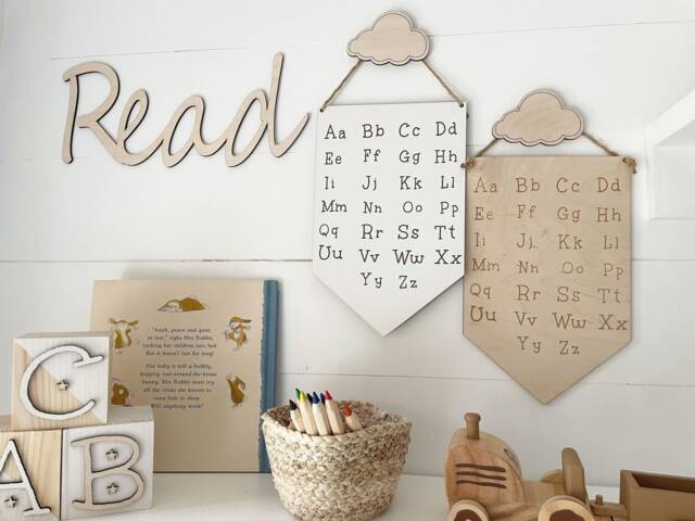 Alphabet Children's Learning Wall Hanging Teaching Nursery/Playroom Boy ...
