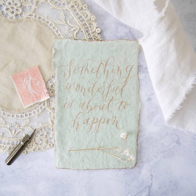 Mini Inspirational Calligraphy Quote - Handmade Paper Art Custom Words ...