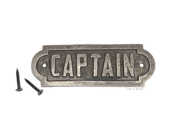 Captain Wall Plaque - Mounted Sign Antique Cast Iron Gift For Him Her ...