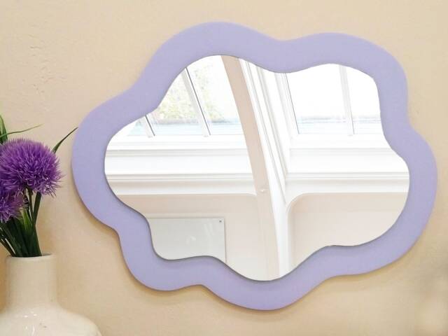 Boho Wall Decor Wiggle Cloud Mirror, Squiggle Mirror Veri Peri Color ...