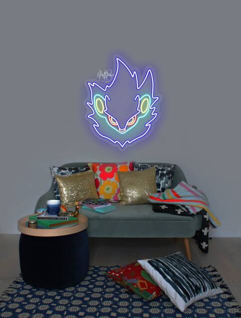 Japanese Blue Lion Anime Character - Led Neon Sign, Custom Neon, Light ...