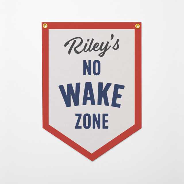 Custom No Wake Zone Felt Camp Flag - Personalized Name Room Flag, Kids ...