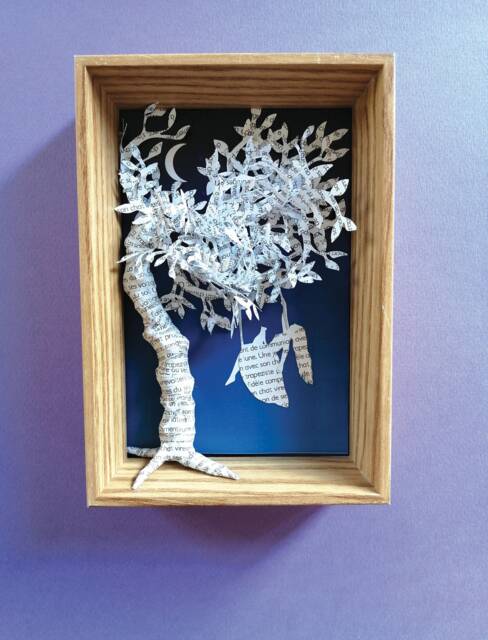 Decorative Frame With A Paper Tree Sculpture, Trapeze Artist & Cat by ...