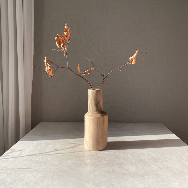 still Form - Handmade Walnut Wood Vase, Minimalist Wooden Sculpture ...