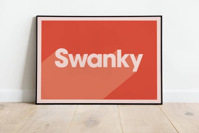 Home Decor Swanky Print, Quirky Art Typography Poster, Landscape, A1 ...