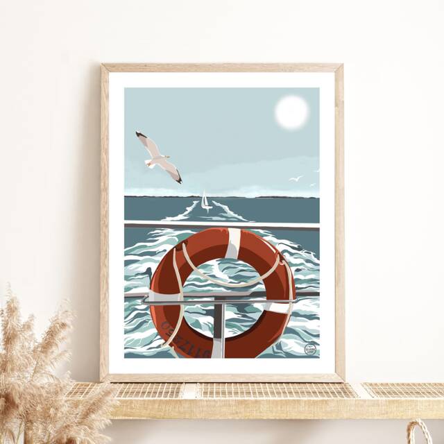 Poster Buoy Boat Brittany - Illustration Wall Decoration Poster Vintage ...