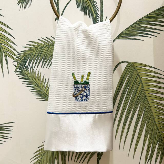 Elegant Embroidered Champagne Design Towels Set, Luxury Bath Hand ...