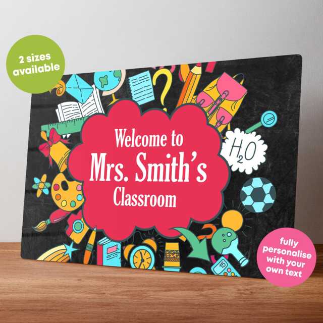 Personalised Teacher Sign - Custom Name Sign, Classroom Wall Decor ...