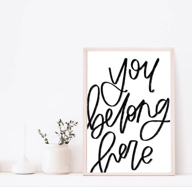 You Belong Here Print - Positive Affirmation Wall Art Poster Classroom ...