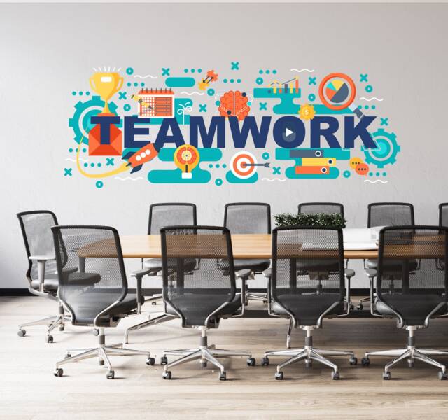 Office Wall Decal Teamwork Quote Sticker Decor Inspire Motivation Idea ...