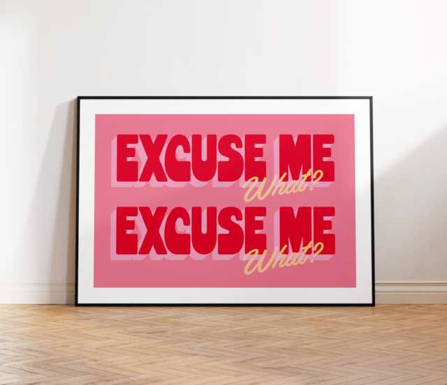 Wet Leg - Chaise Longue Excuse Me What? Lyrics Print Wall Art A4 A3 A5 ...