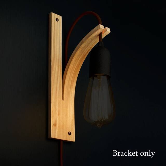 Wooden Wall Light Bracket Only - Different Wood Types by Etsy ...