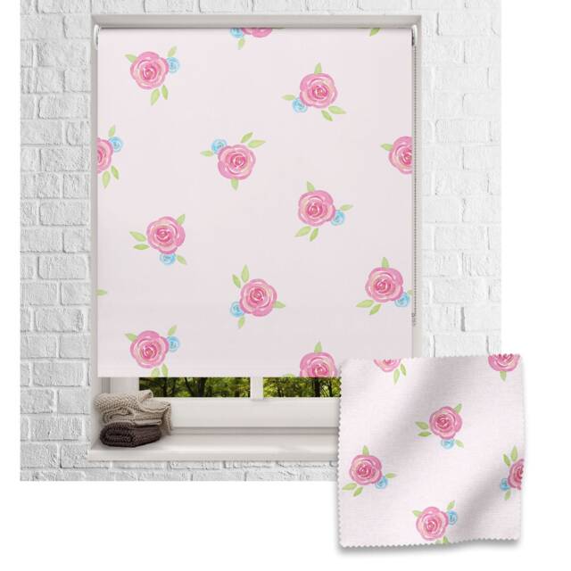 Roses On Pink Roller Blind, Children's Made To Measure, Flower Blind by ...