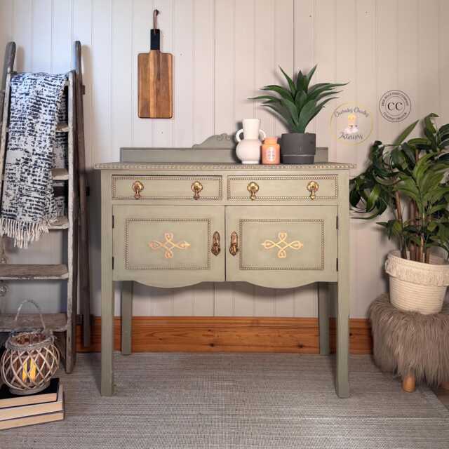 Rustic Green & Gold Decorative Vintage Sideboard by Etsy | ufurnish.com