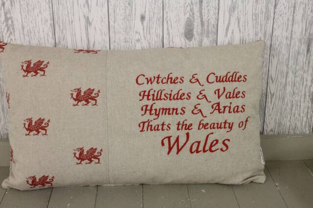 Welsh Quote Cushion - Cwtches & Cuddles Dragon Cushion - Personalised ...