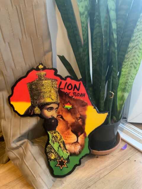 Rastafari Africa Map Wall Plaque Orthodox Wooden Handmade Rasta Art by ...