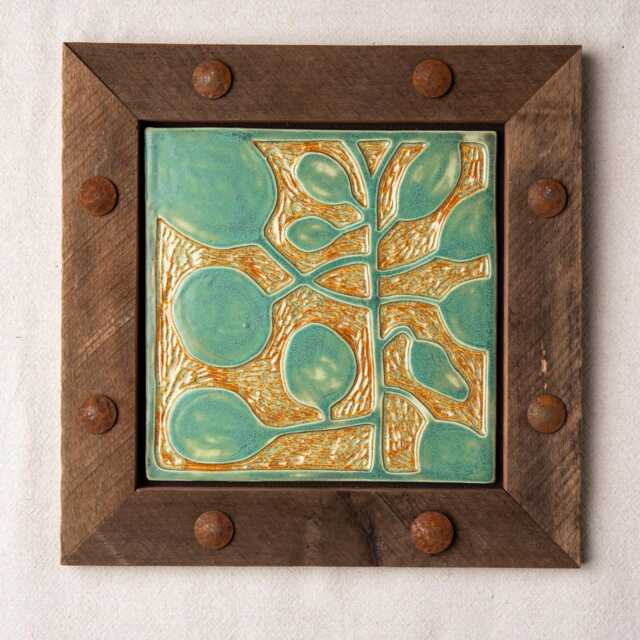Ceramic & Mosaic Wall Art in Rustic Wood Frame - Eucalyptus by Etsy ...