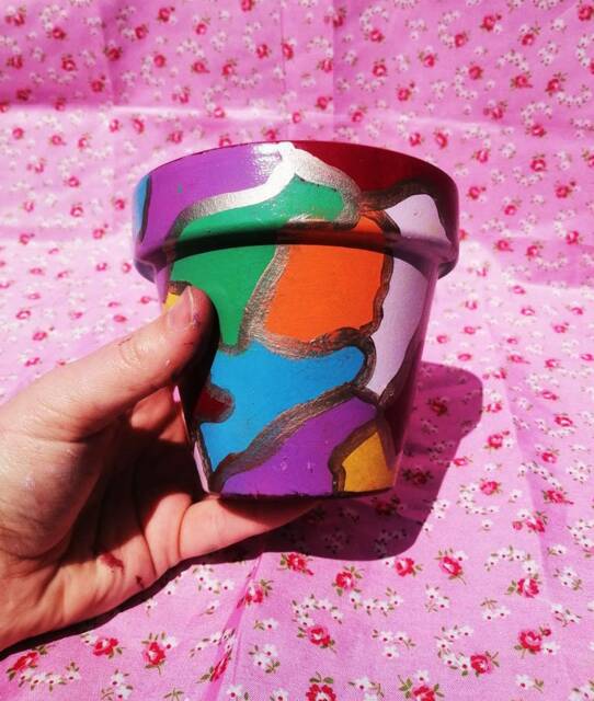 Lgbtq+ Custom Flag Mosaic Hand-Painted Plant Pot - Pride Month, Rainbow ...