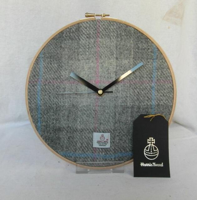 Harris Tweed Round Wall Clock 9In/23cm Authentic Faced - Metal Hands ...
