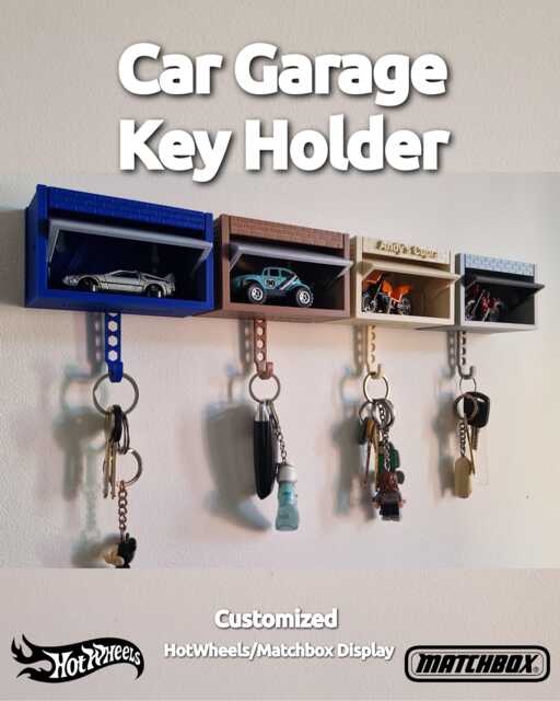 Customizable Key Holder, Hotwheels Car Garage With Opening Door ...