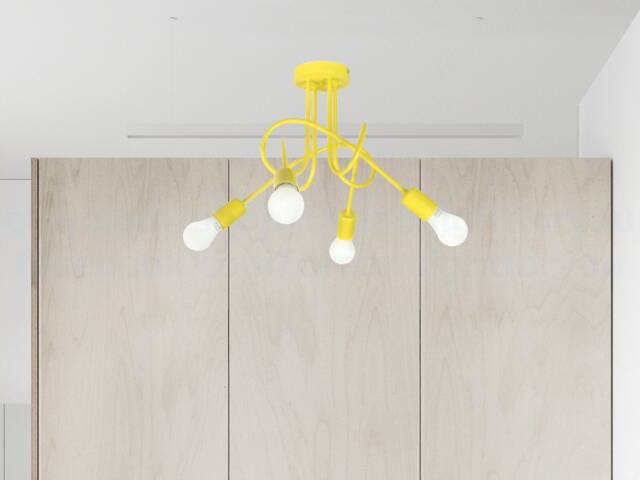 Yellow Quarto Ceiling Light Fixture Semi Flush Mount Ceiling Playroom ...