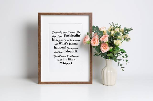 Like A Whippet, Funny Wall Decor, Home Typography Wall Art, Minimalist ...