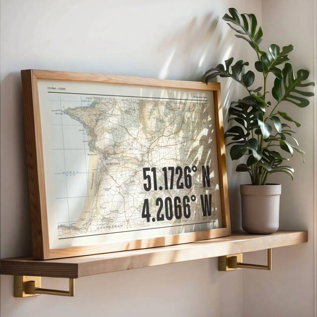 Woolacombe Map Print Vintage Os Map, Coastal Typography Art by Etsy ...