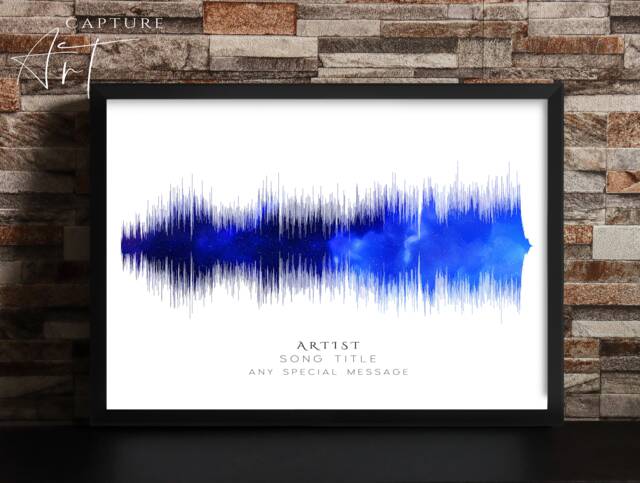 Custom Space Background Soundwave, Sound Wave Photo Song Print ...