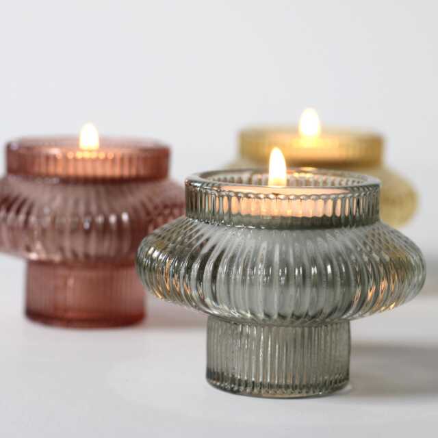 Double Ended Reversible Candleholder - Glass Sided Candle Holder Two ...