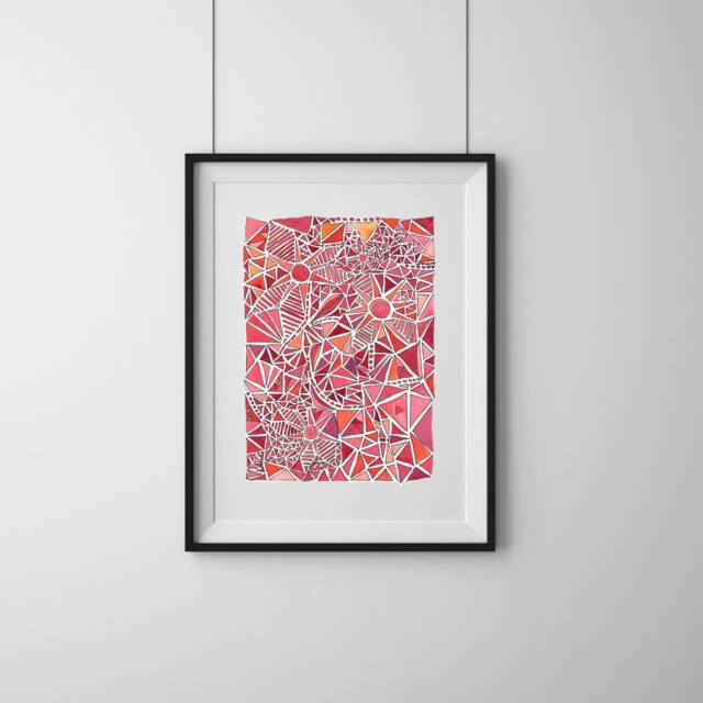 Watercolor Painting Print Bright Colorful Print Abstract Unique Design ...
