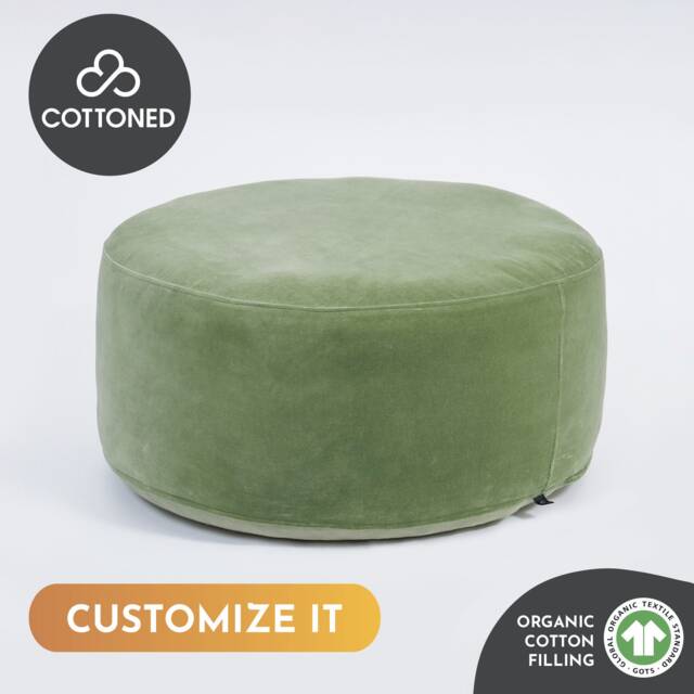 Custom Organic Cotton Pouf Table With Removable Cover - Any Size, Shape ...