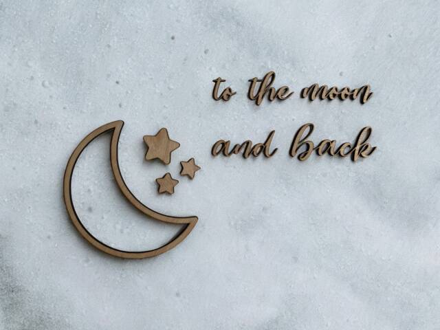 Moon Stars Nursery Wall Wooden Sign To The Moon & Back Baby Shower Gift ...