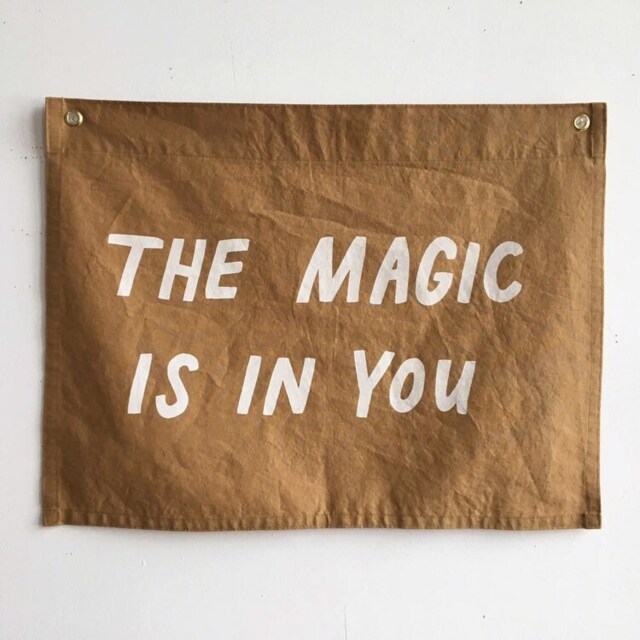 Magic Flag/Ochre Silkscreen Affirmation Wall Hanging, Canvas Flag ...