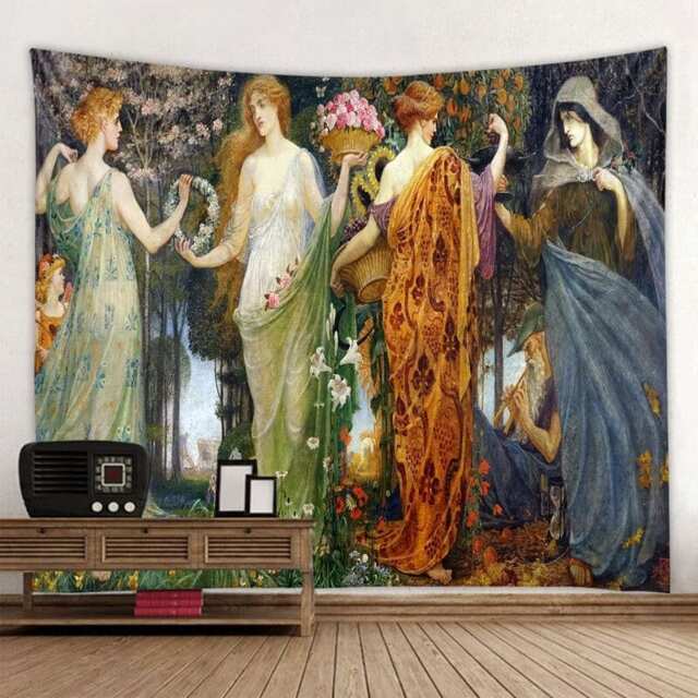 Art Tapestry Adapted From Classical Oil Painting Wall Hanging Decor ...