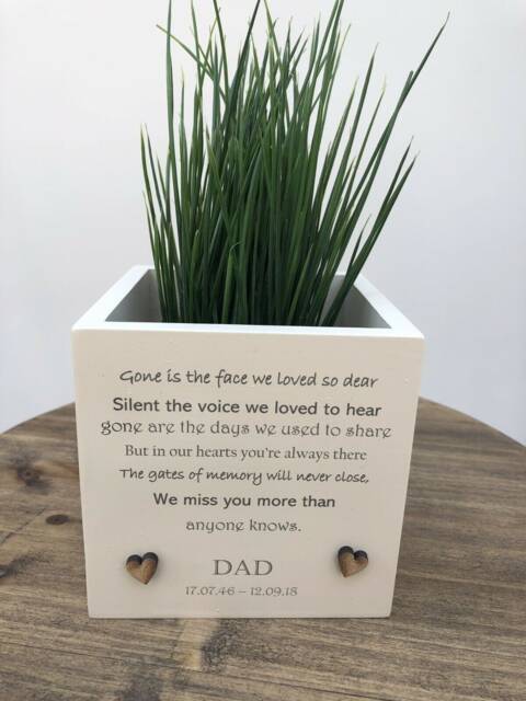 Memorial Dad Loss Flower/Plant Pot Personalised Bereavement in Memory ...
