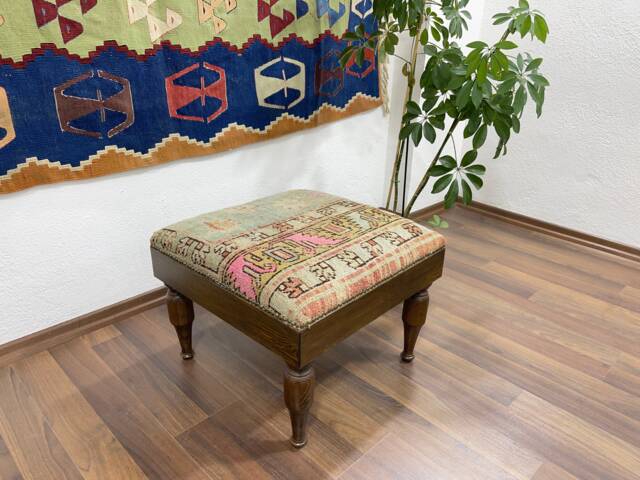 Vintage Decor, Ottoman Pouf, Handmade Coffee Table, Home Rug Tables ...