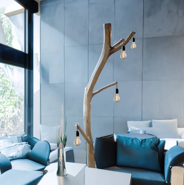 Rustic Oak Tree Branch Floor Lamp Handmade Wood Accent Lighting by Etsy ...