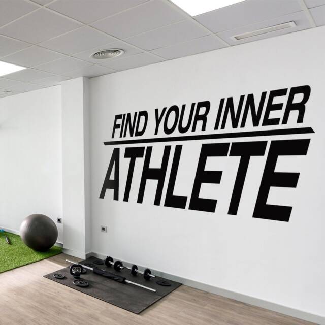 Find Your Inner Athlete, Gym, Gym Decor, Wall Decal, Workout Motivation ...